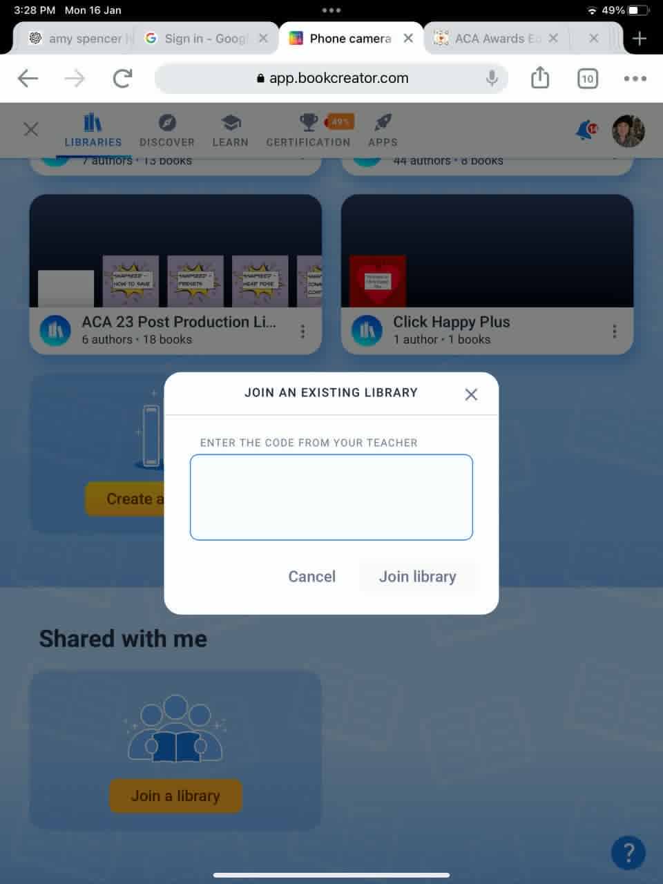 Book Creator Student Log Ins – ClickHappy